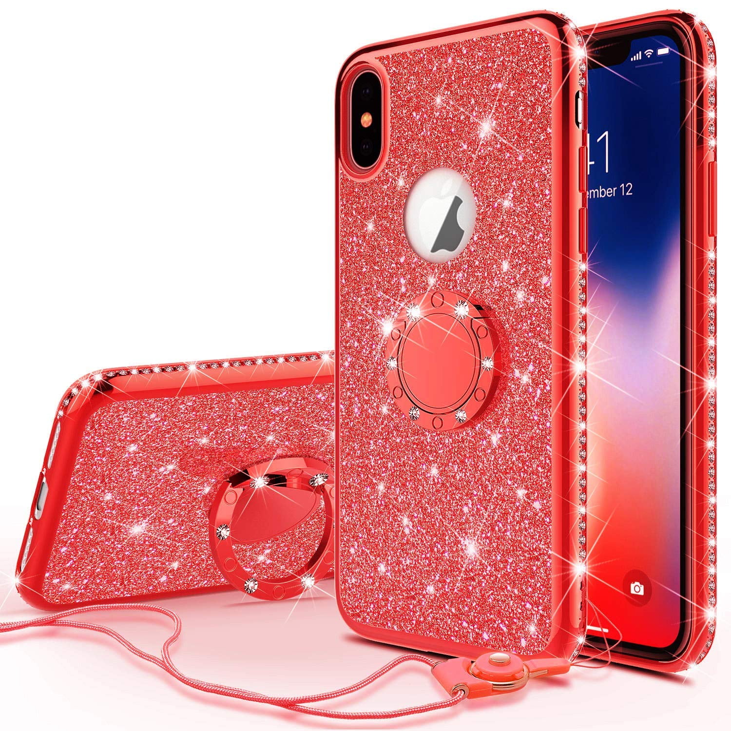Soga Diamond Bling Glitter Cute Phone Case With Kickstand Compatible
