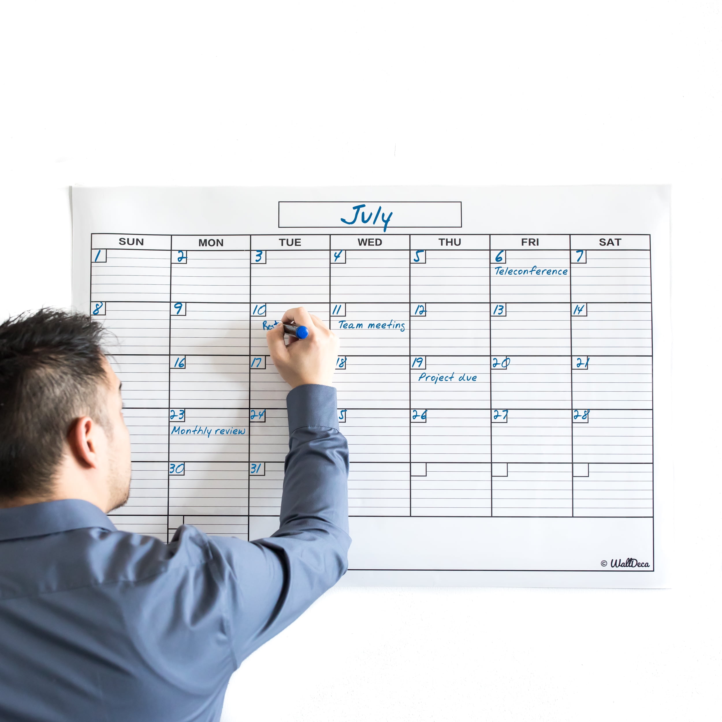 WallDeca Monthly Dry Erase Wall Calendar Planner Whiteboard: Wipe off ...