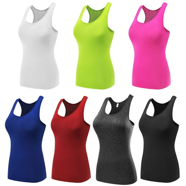 Baozhu Baozhu Women Sport Compression Quick Dry Vest Tank Solid
