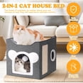 Cat Beds for Indoor Cats, Large Cat House Foldable Cat Cave with ...
