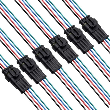 4 Pin Connector,Way 16 AWG Wire,Waterproof Wire 1.5mm Series Terminal ...