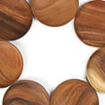 Wooden Dinner Plates Set of 7, Round Wood Serving Tray Wooden Plates ...