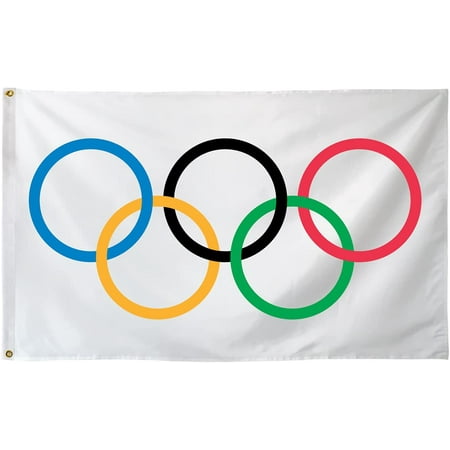 Olympic Games Flag Five Rings Flag 2x3 Outdoor Double Sided Mini Small ...