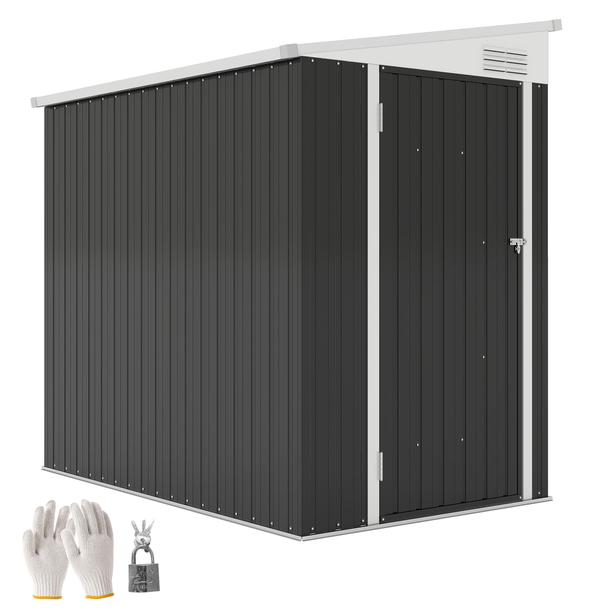 Click here for Outsunny 4 X 6 Lean To Outdoor Shed With Lock  Dar... prices