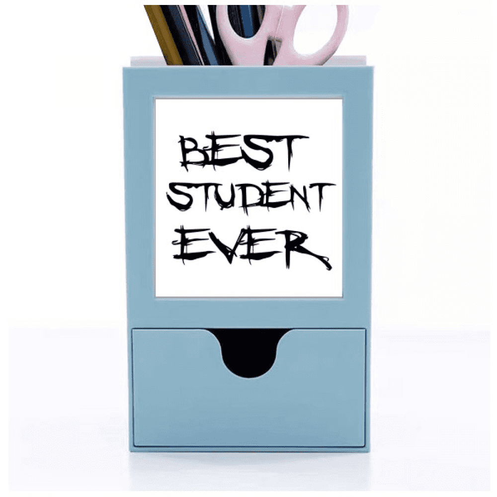 Best Student Ever Teacher Quote Desk Supplies Organizer Pen Holder Card ...