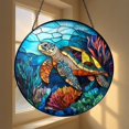 Ocean Sea Turtle Faux Stained Glass Window Decor, Marine Life ...