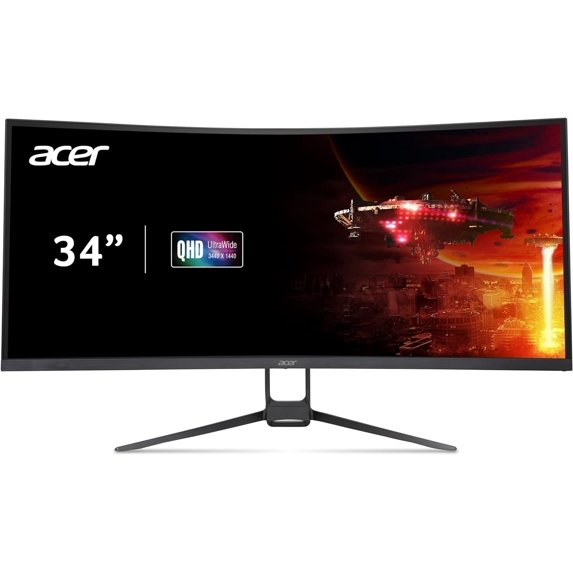 Restored Acer - Nitro Gaming 34” Curved QHD 180Hz 1ms FreeSync Premium ...