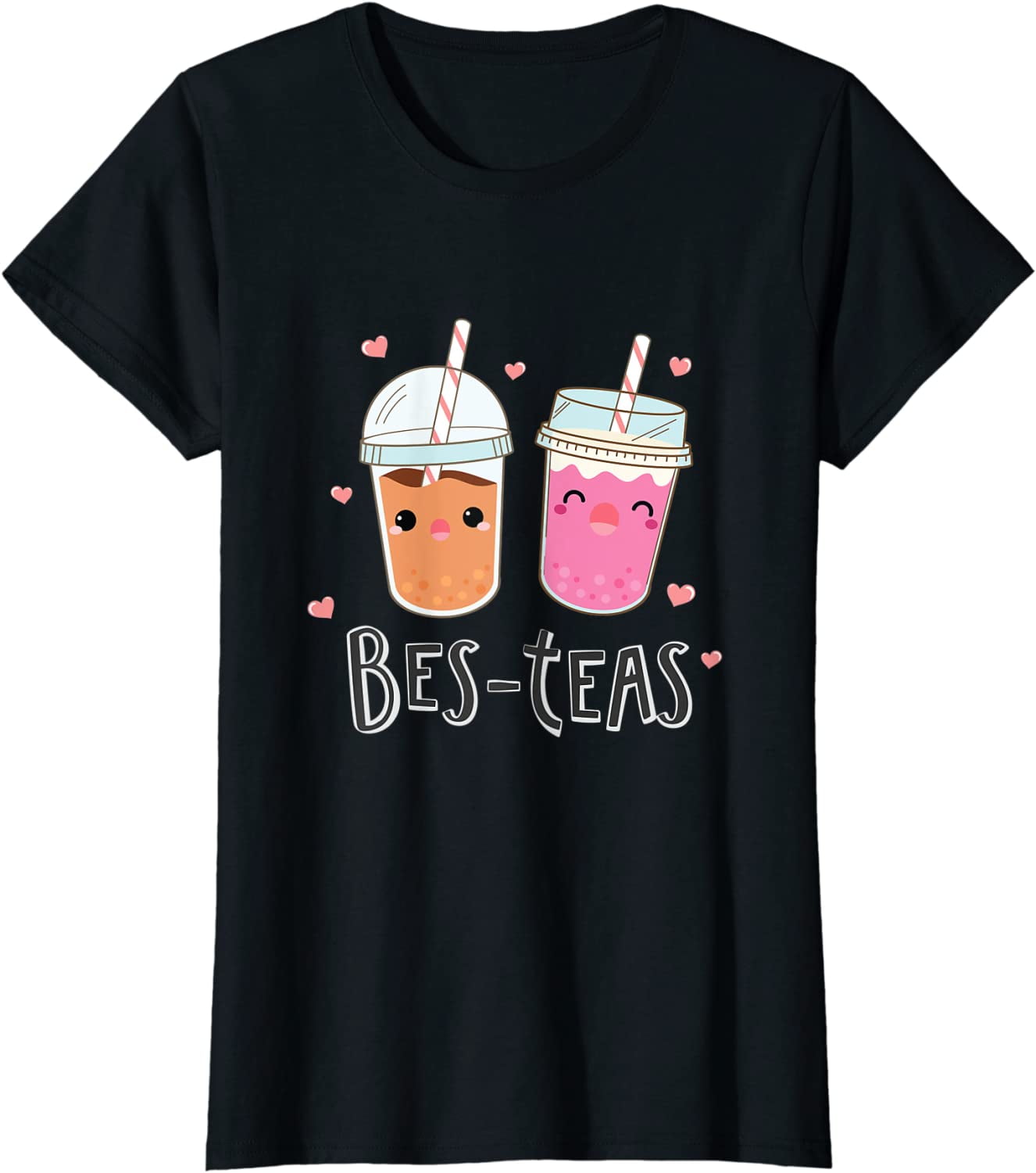 Bes Teas Besties Bubble Tea Cute Boba Best Friends T-Shirt - Walmart.com