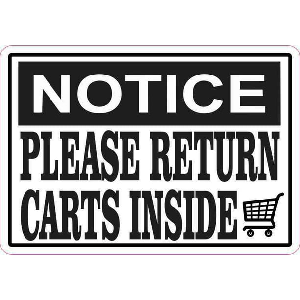 5x3.5 Notice Please Return Carts Inside Magnet Magnetic Shopping Cart ...