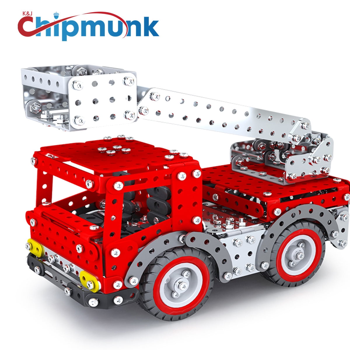 STEM Building Toys Telescopic ladder fire truck Metal Assembled Model ...