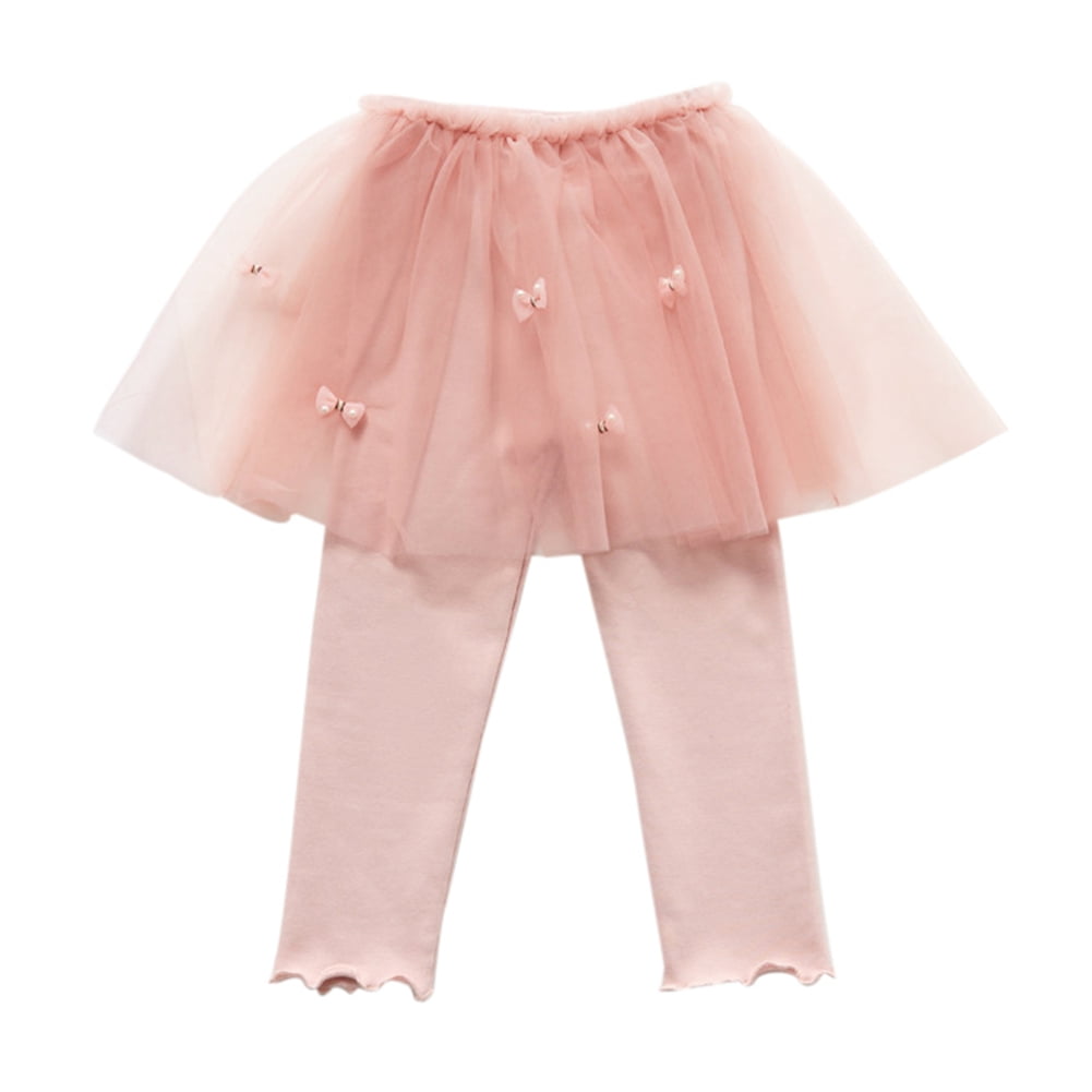 2-8T Girls Footless Leggings Tights with Ruffle Tutu Skirts Kids ...