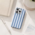 Blue White Striped Tough Phone Case for iPhone 17 Pro Max 16 15 14 13 ...