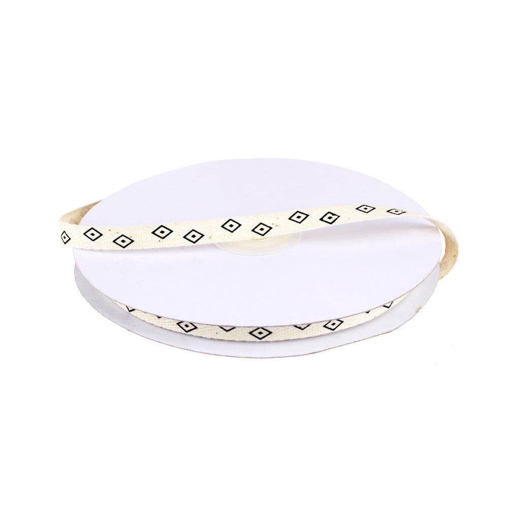 Black Diamond Print Cotton Twill Ribbon, 3/8-inch, 25-yard - Walmart.com