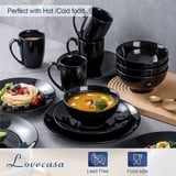 LOVECASA Dinnerware Sets, Porcelain Dinner Set for 4, 16-Piece Round ...