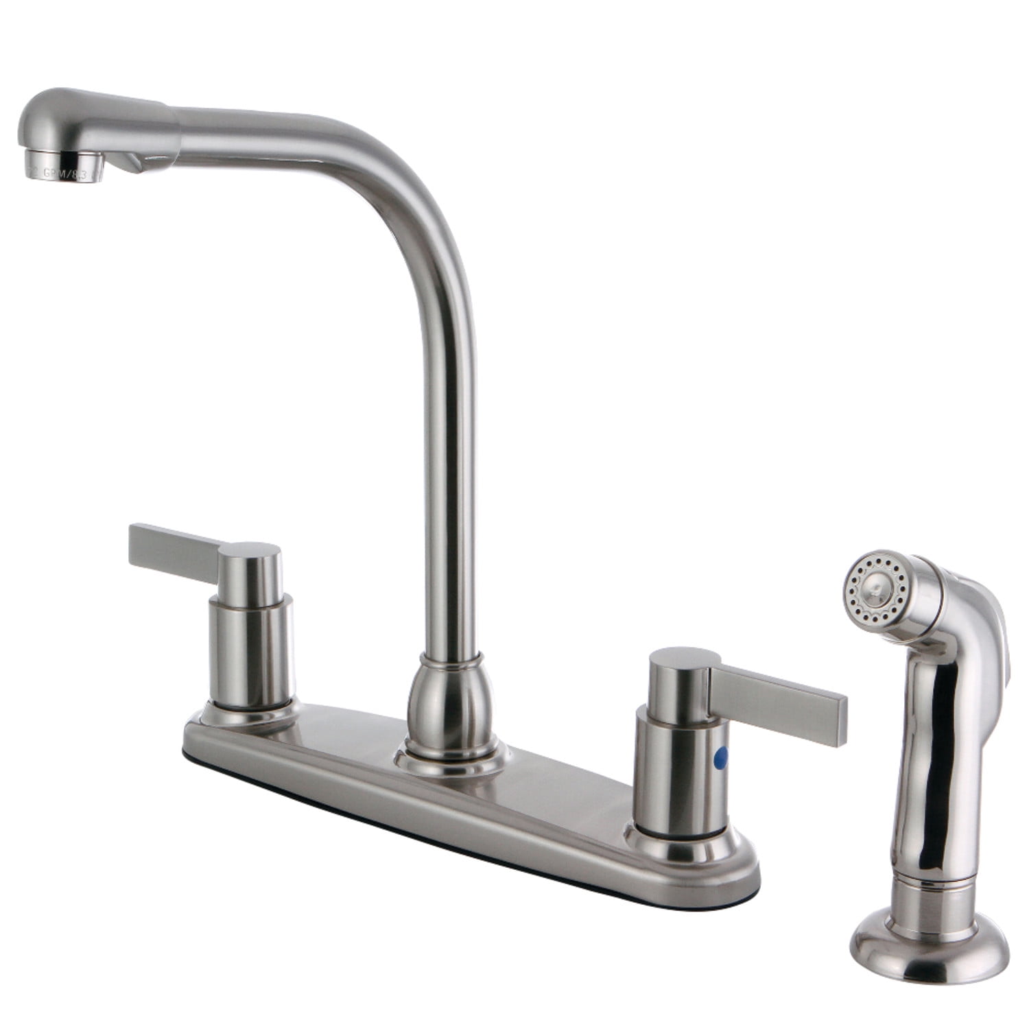 Kingston Brass FB2758NDLSP NuvoFusion 8-Inch Centerset Kitchen Faucet ...