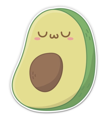Avocado Cute - 12" Vinyl Sticker Waterproof Decal - Walmart.com