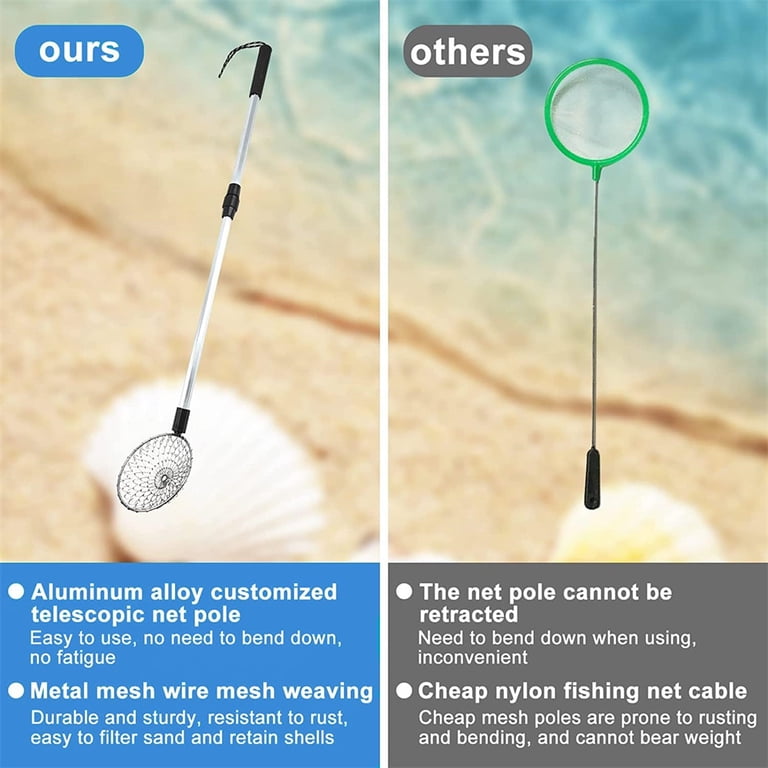 Shell Collecting Tool Long Handle Roshtia 2-Pack Shark Tooth Sifters ...