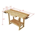 Wooden Workbench,Rubberwood Workbench with 1 Drawer,Work Bench for ...