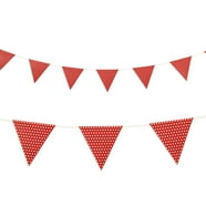 12' Red and Green Polka Dots Flag Banner - Walmart.com