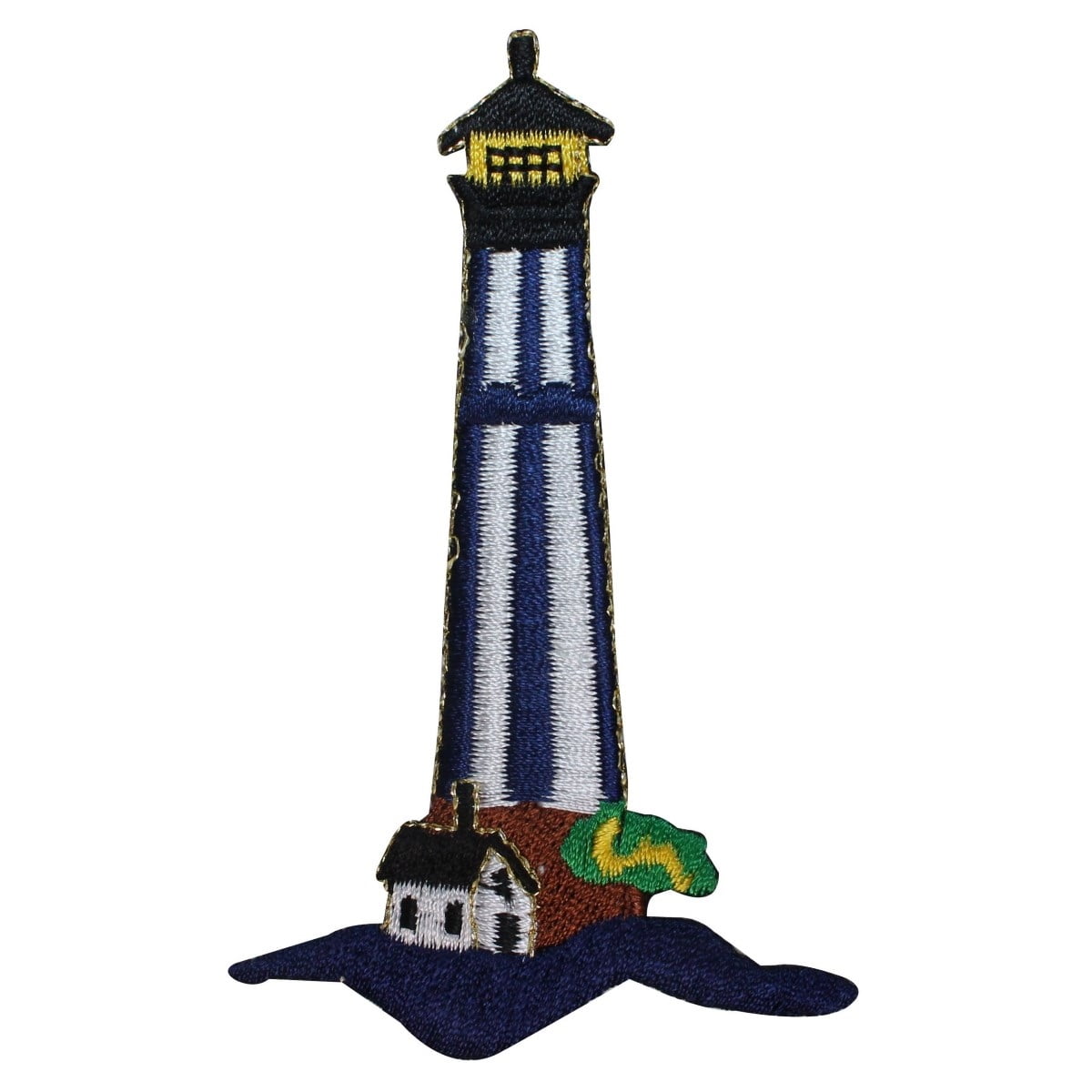 ID 1839 Lighthouse With Cabin Patch Travel Nautical Embroidered Iron On ...