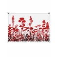 Country Flower Sun Shade Sail 8'X10' Vintage Silhouette Red Black ...