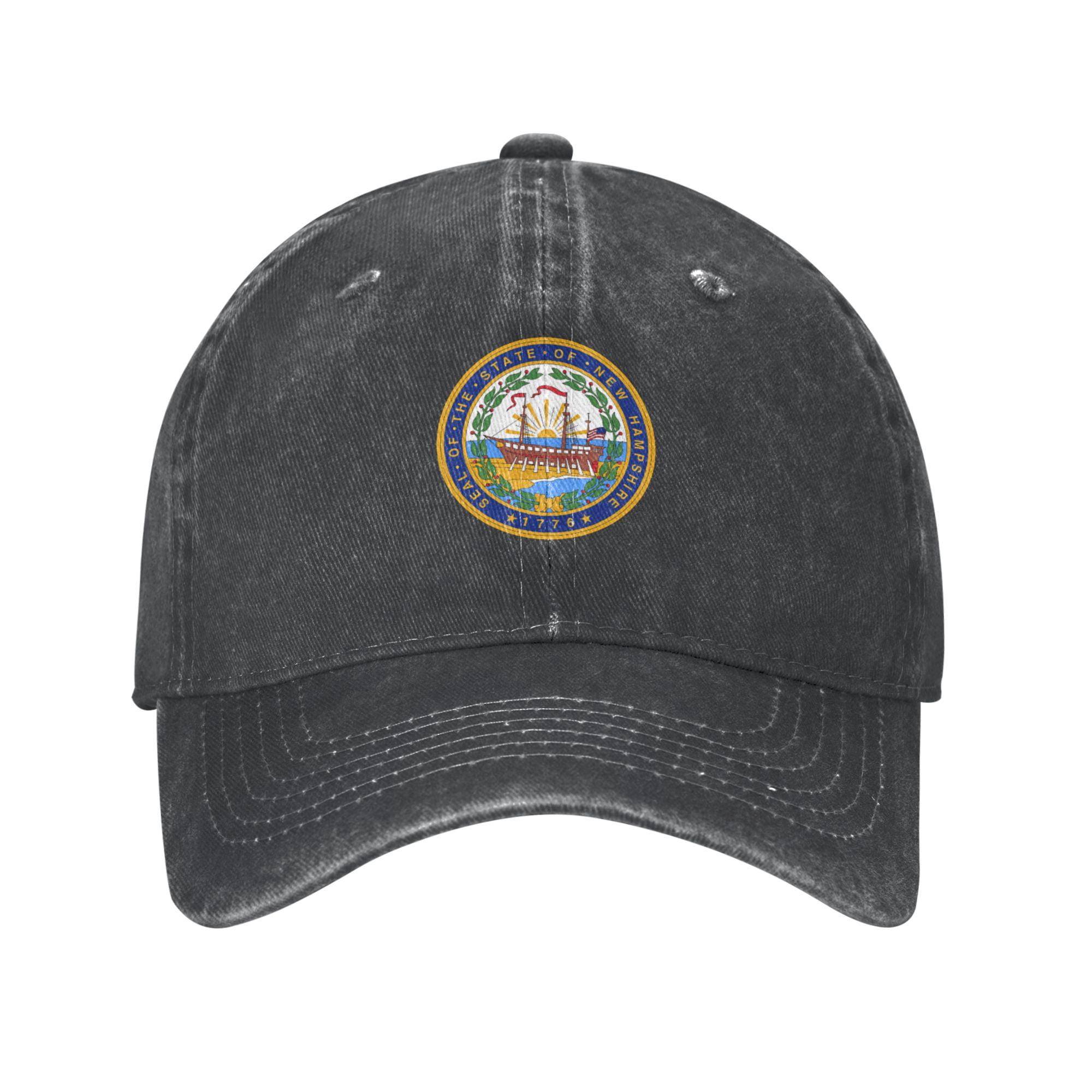 DouZhe Adjustable Washed Cotton Baseball Cap - New Hampshire Seal Flag ...