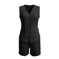 Arlun Two Piece Sets for Women Dressy Sleeveless V-Neck Button down ...