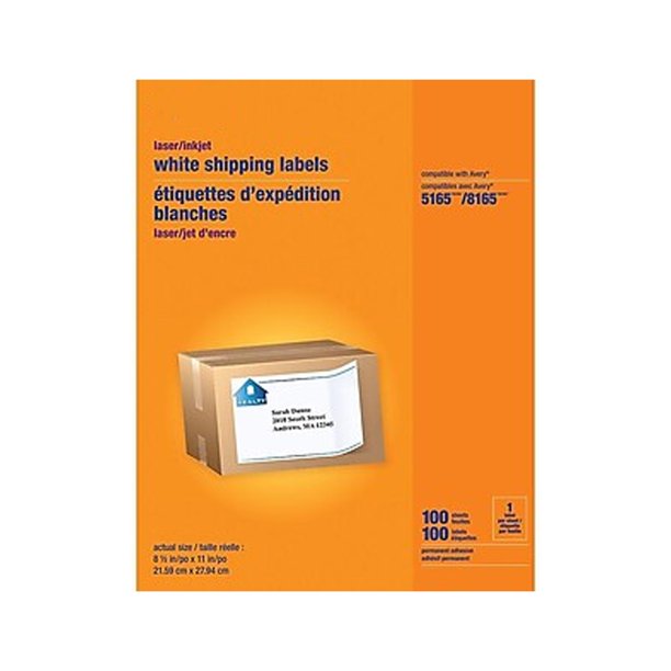 MyOfficeInnovations Laser/Inkjet Shipping Labels 8 1/2" x 11" White 1 ...