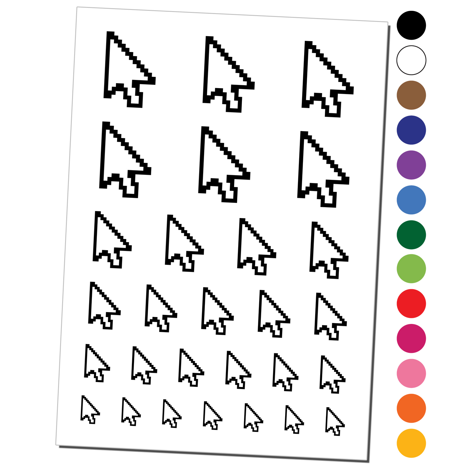 Digital Mouse Arrow Pointer Icon Water Resistant Temporary Tattoo Set ...