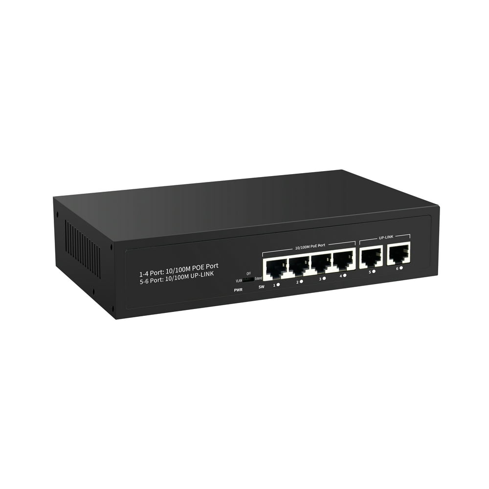 4 Port PoE Switch Plug and Play PoE+ Switch with Additional 2 Uplink ...