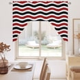 Abstract Waves Swag Curtain Valance for Windows, Red Black Water Ripple ...