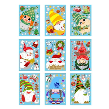 Mikilon Christmas Dwarf Doll Wall Stickers Home Door and Window DIY ...