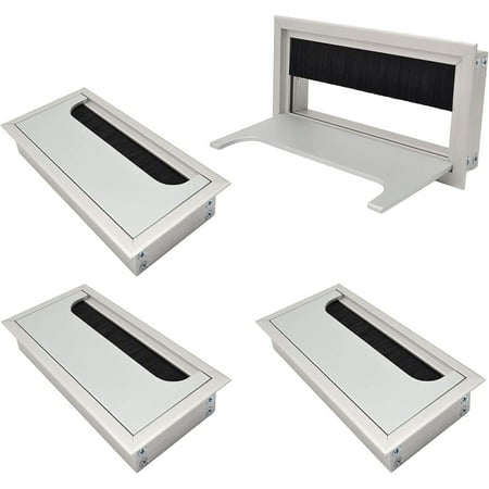 HEIBIN 80x 160mm Square Cable Cover for Desk Mounted Furniture Cable ...
