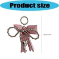 Bowknot Shape Key Rings With Pearls And Metallic Heart Decoration ...