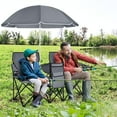 WoofPaw Double Folding Camping Loveseat Chair with Adjustable Removable ...