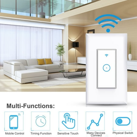 KS-602 Wirless Smart Wifi Wall Light Switch 1 Gang 1800W Remote Control ...