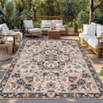 Boho Tribal Outdoor Rug, Vintage Flowers Non-Slip Area Rugs Carpet ...