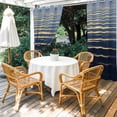 Abstract Golden Outdoor Curtains for Patio Waterproof, Water Wave Blue ...