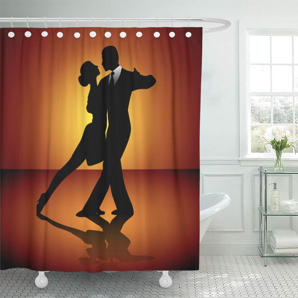 CYNLON Dance Black Ballroom Man and Woman Dancing Tango Dancer Bathroom ...