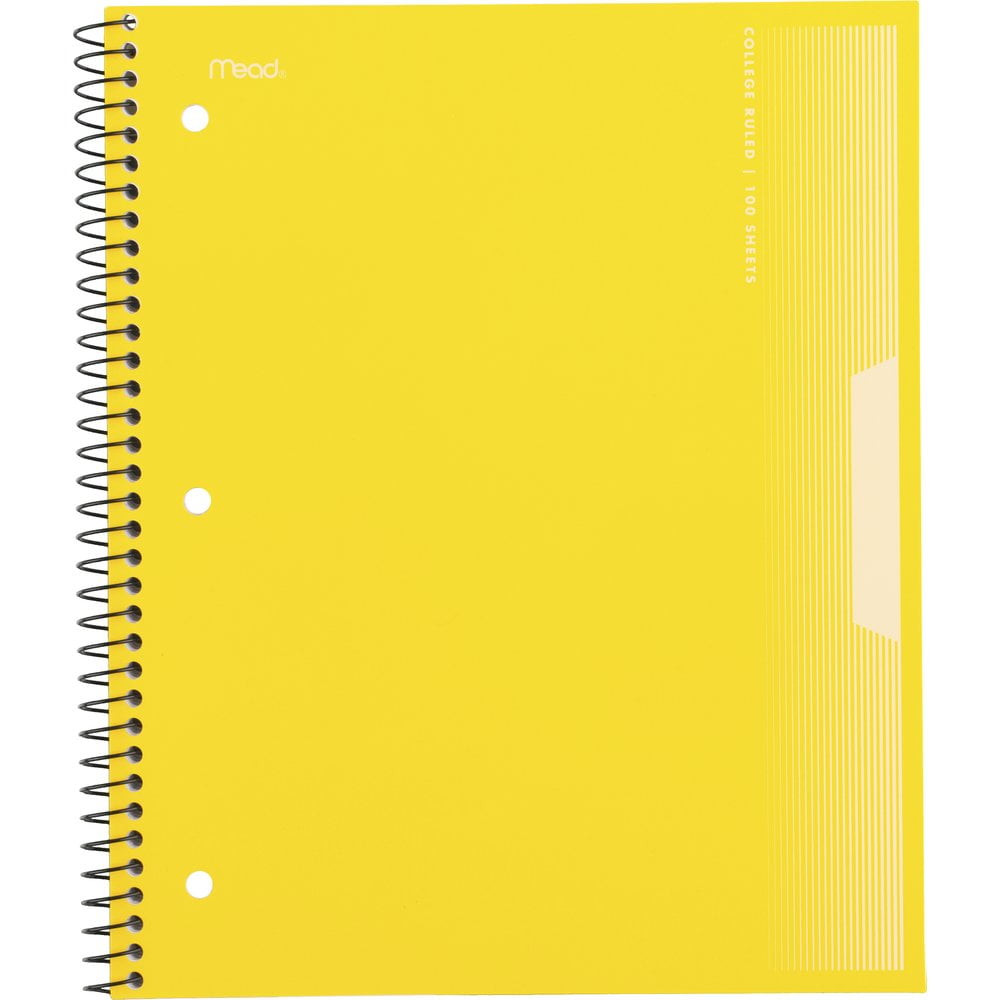 Mead Spiral Notebook, 1 Subject, College Ruled, 8 1/2" x 11", Yellow ...