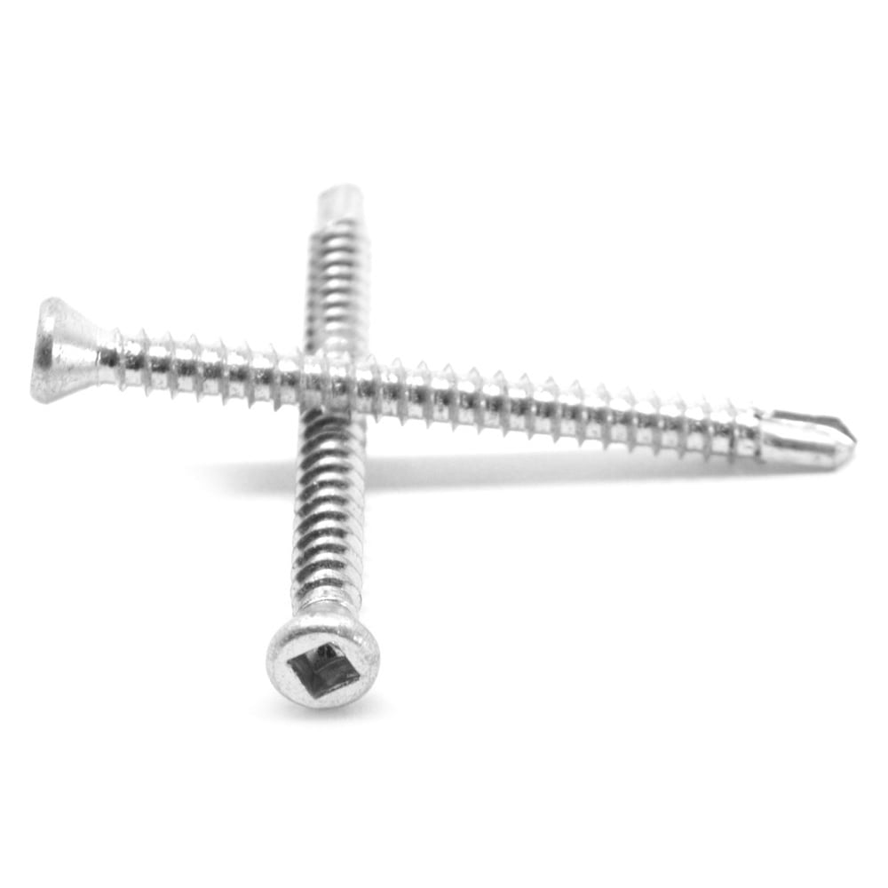 #8-18 x 1 1/2 Self Drilling Screw Square Drive Trim Head #2 Point Low ...
