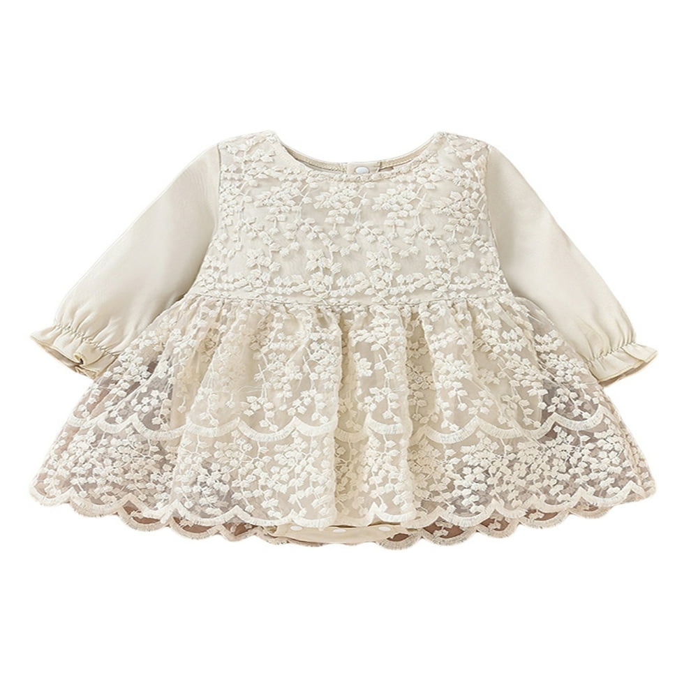 Click here for Generic Kid Girl Romper Long Sleeve Neck Lace Flor... prices