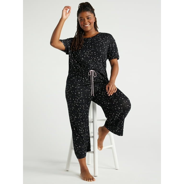 Joyspun Women's Knit Cropped Sleep Pants, Sizes S to 3X Joyspun Women's Knit Cropped Sleep Pants, Sizes S to 3X