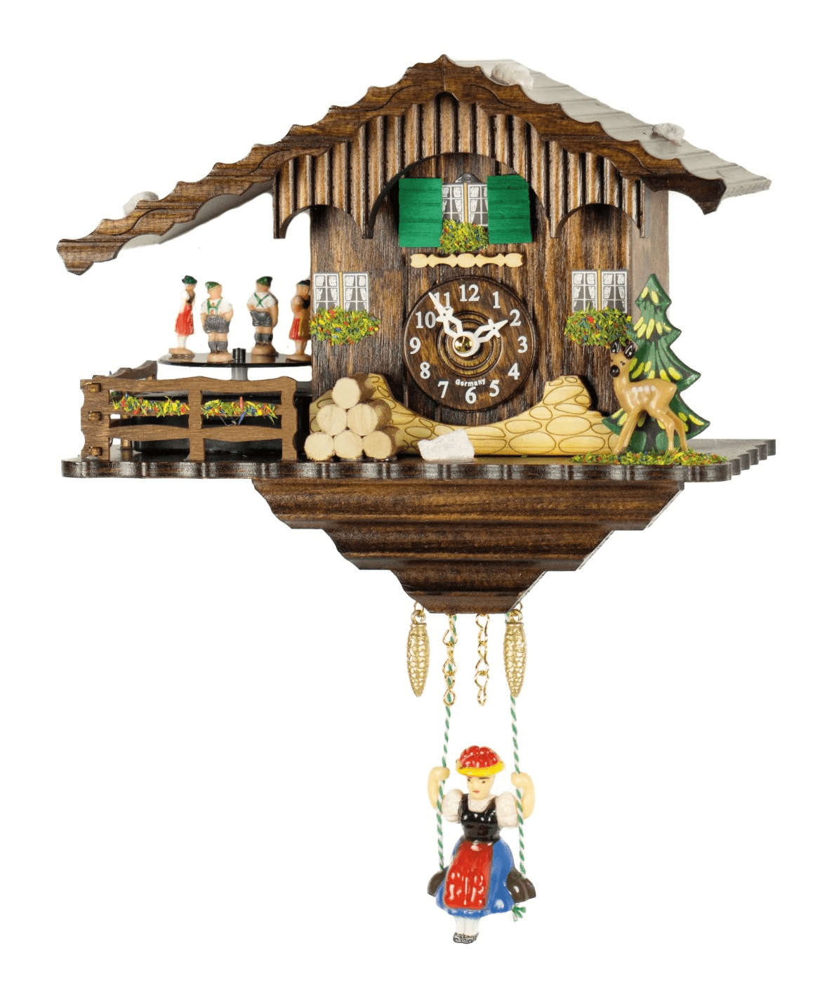HILDEGARD, Mini Cuckoo clock with Melodies, Cuckoo call and dancers ...