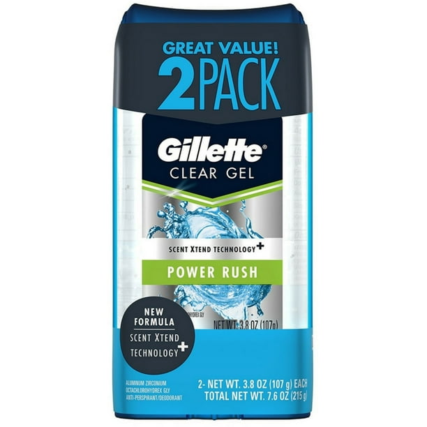 Gillette Clear Gel Antiperspirant/Deodorant, Power Rush 3.8 oz each 2 ea (Pack of 4) - Walmart ...