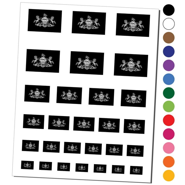 Pennsylvania State Flag Water Resistant Temporary Tattoo Set Fake Body ...