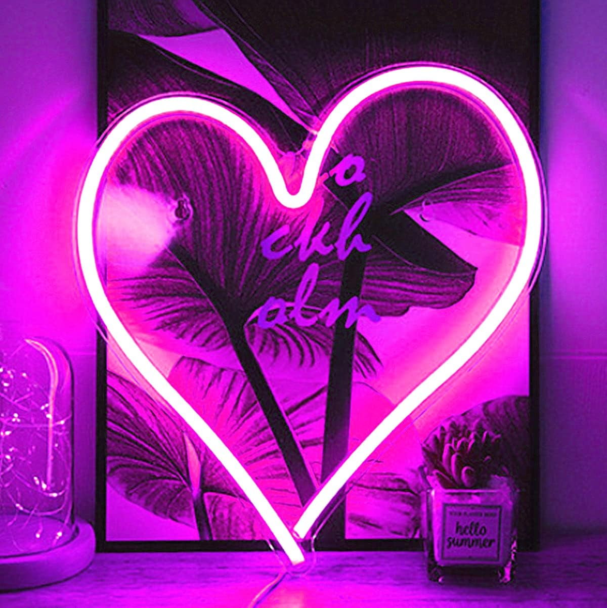 LINLIN Neon Night Light, LED Neon Signs Night Light Alien Neon Lights ...
