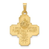 Finest Gold 14K Yellow Gold Polished & Satin Four Way Medal Hollow ...
