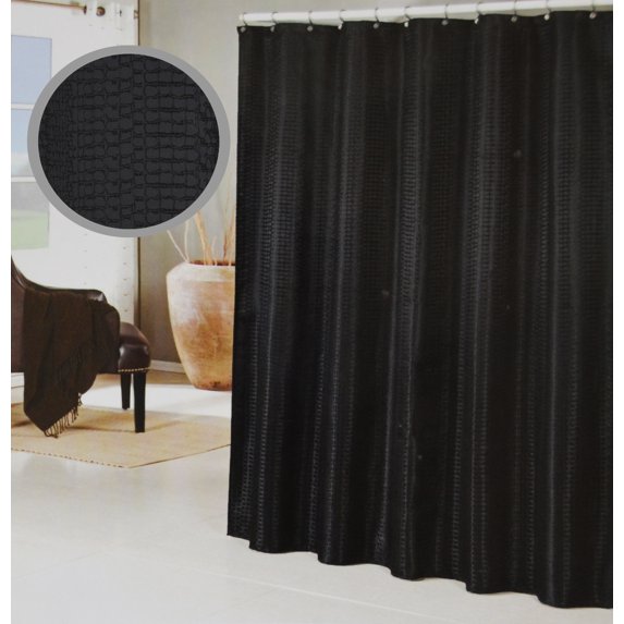 Black Taipan Snake Skin Pattern Jacquard Shower Curtain - Walmart.com