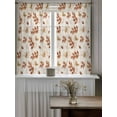 Brown Botanical Fall Curtains 45 Inch Length,Sheer Curtains for Bedroom ...
